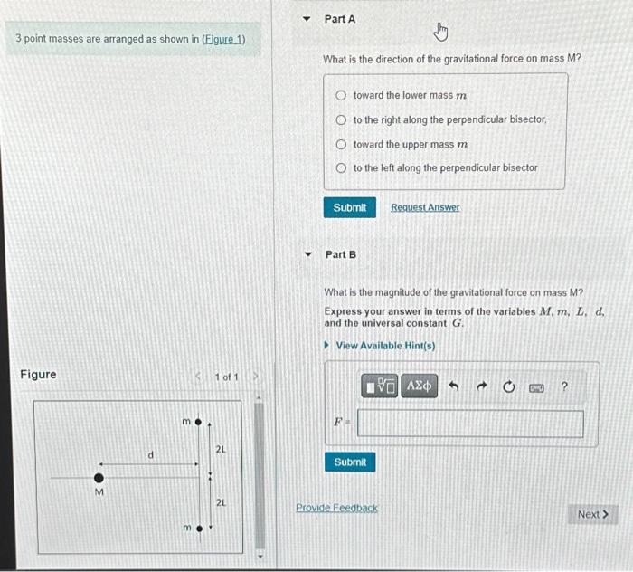 Solved 3 point masses are arranged as shown in (Figure 1) | Chegg.com
