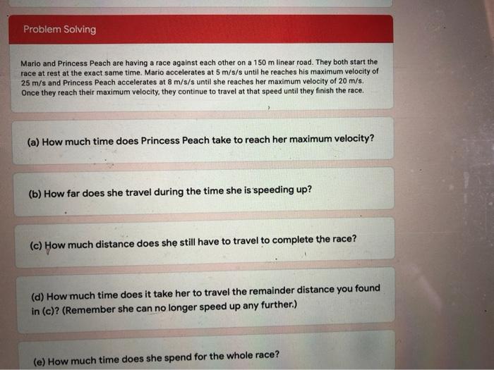 Solved Problem Solving Mario and Princess Peach are having a | Chegg.com