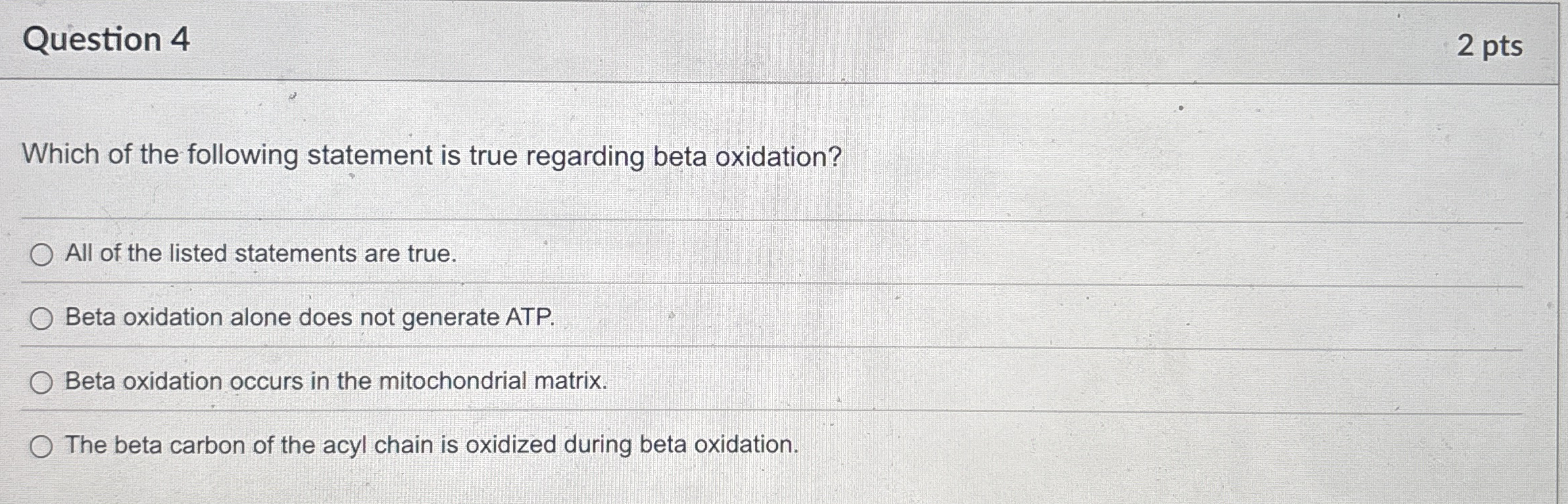 Solved Question 42 ﻿ptsWhich of the following statement is | Chegg.com