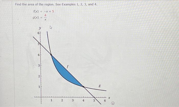 Solved Find the area of the region. See Examples 1,2,3, and | Chegg.com