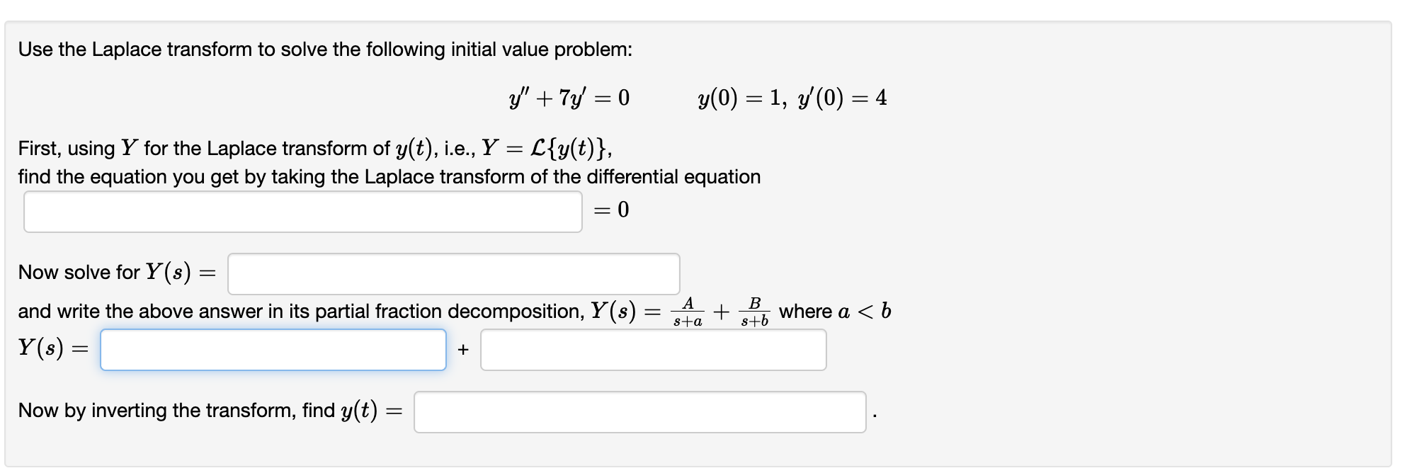 Solved Use the Laplace transform to solve the following | Chegg.com
