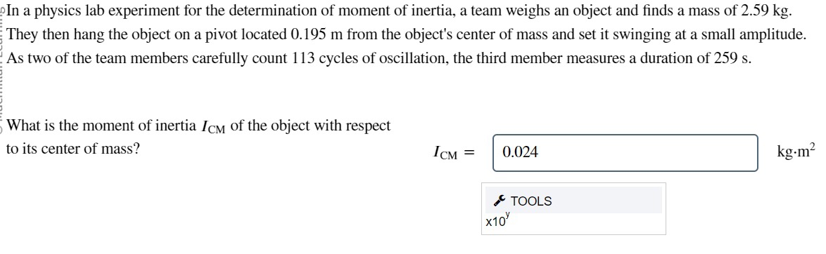 Solved In a physics lab experiment for the determination of | Chegg.com