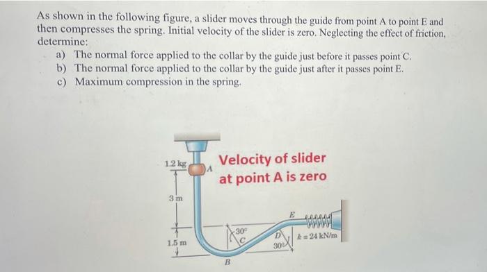 Solved As shown in the following figure, a slider moves | Chegg.com