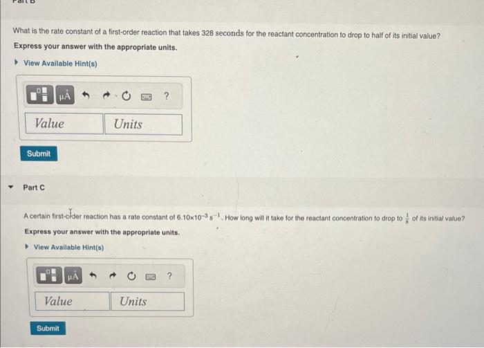 Solved Hall whe equavion for fret order teactions: ty | Chegg.com