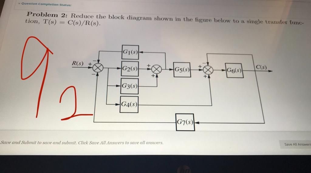 Solved Question Completion Status:Problem 2: Reduce the | Chegg.com