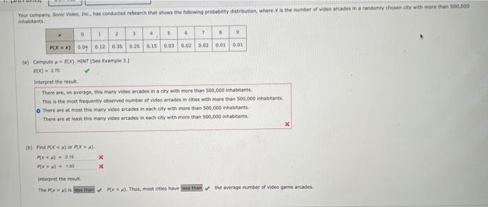 Solved (a) Compute μ=f(x). HINT [See Example 3.] E(x)=255 | Chegg.com