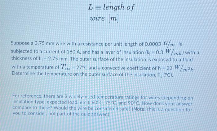 Solved Consider a solid-core wire, seen schematically above. | Chegg.com