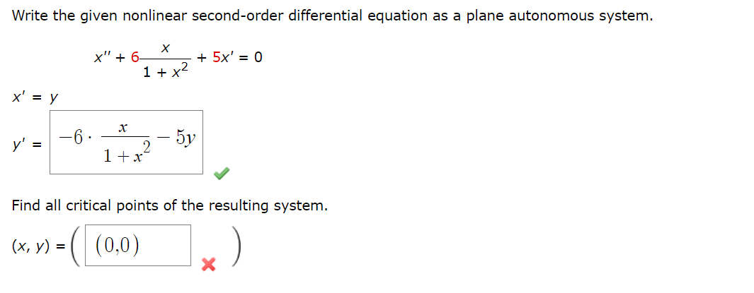 Write the given nonlinear second-order differential | Chegg.com