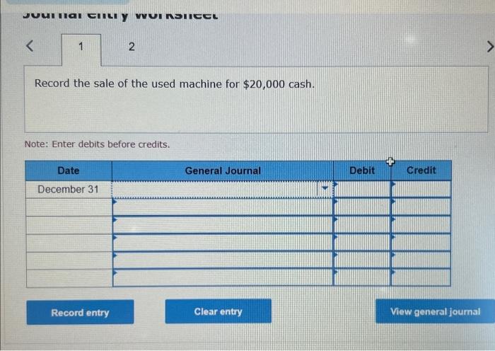 Solved prepare the journal entries to record the machines | Chegg.com