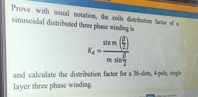 Solved Prove with usual notation, the coils distribution | Chegg.com