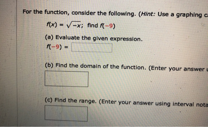 Solved For the function, consider the following. (Hint: Use | Chegg.com
