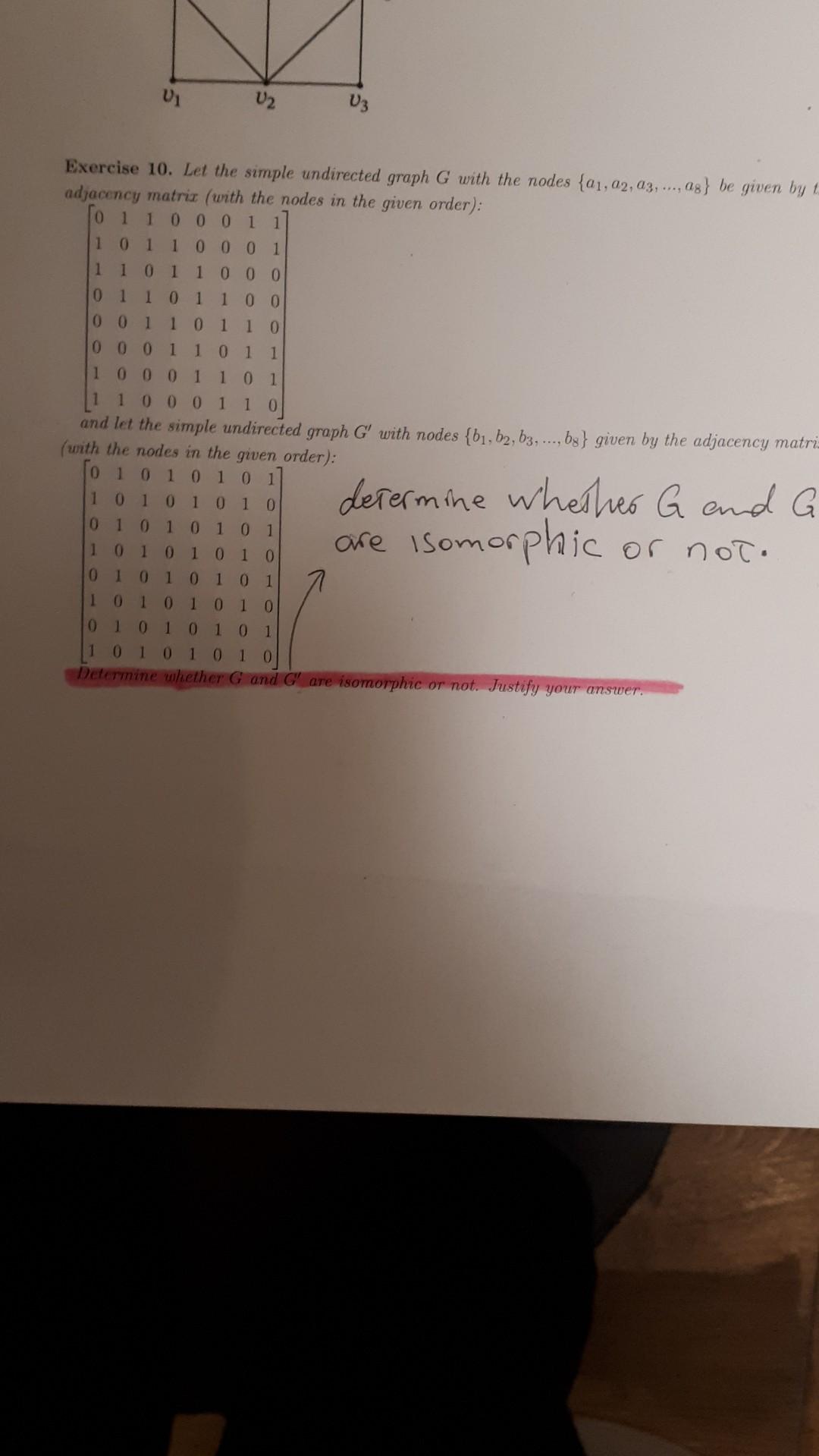 Solved Exercise 10. Let the simple undirected graph G with | Chegg.com