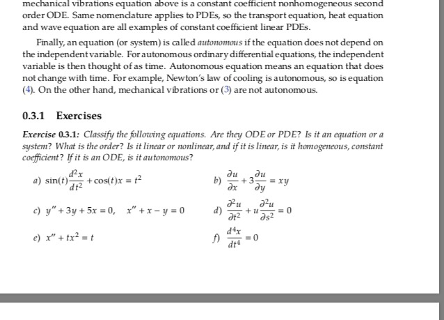 Solved mechanical vibrations equation above is a constant | Chegg.com