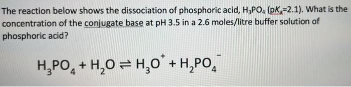 Solved The reaction below shows the dissociation of | Chegg.com