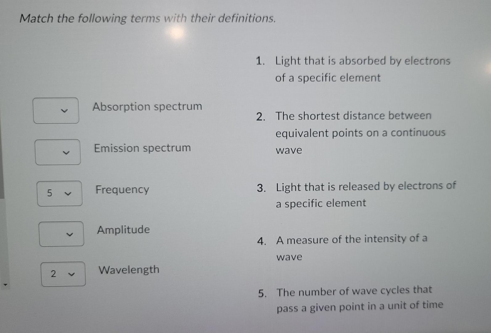 Solved Match the following terms with their definitions. | Chegg.com