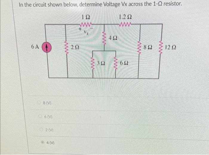 Solved In the circuit shown below, determine Voltage Vx | Chegg.com