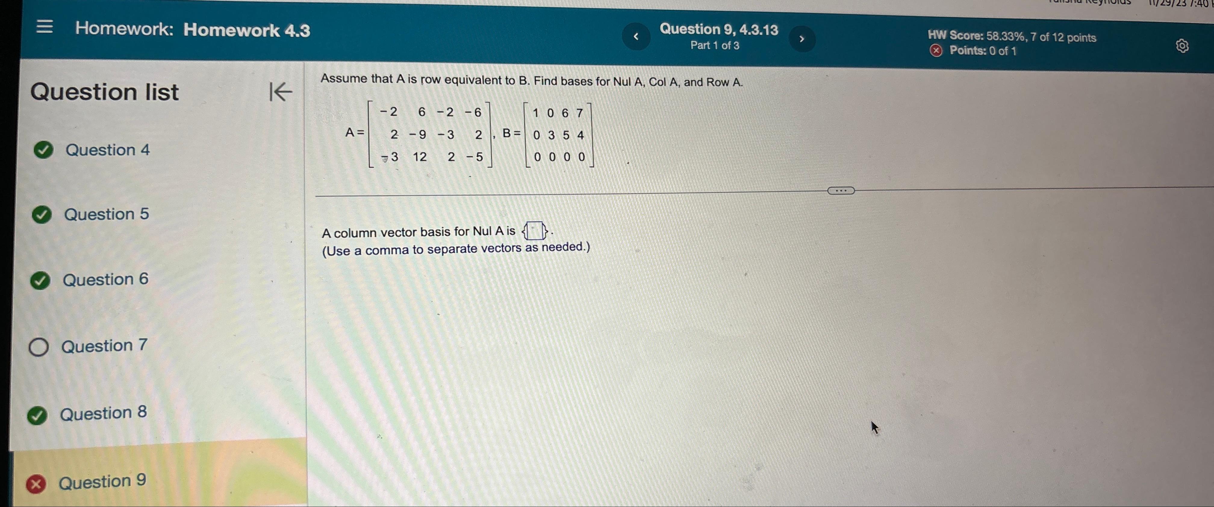 Solved -= ﻿Homework: Homework 4.3Question 9,4.3.13HW Score: | Chegg.com