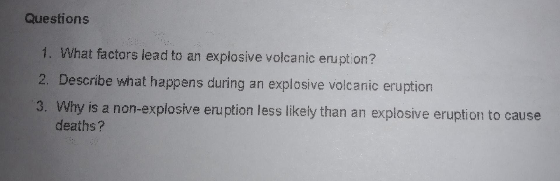 Solved Types of Volcanic Eruptions Volcanic eruptions can be | Chegg.com