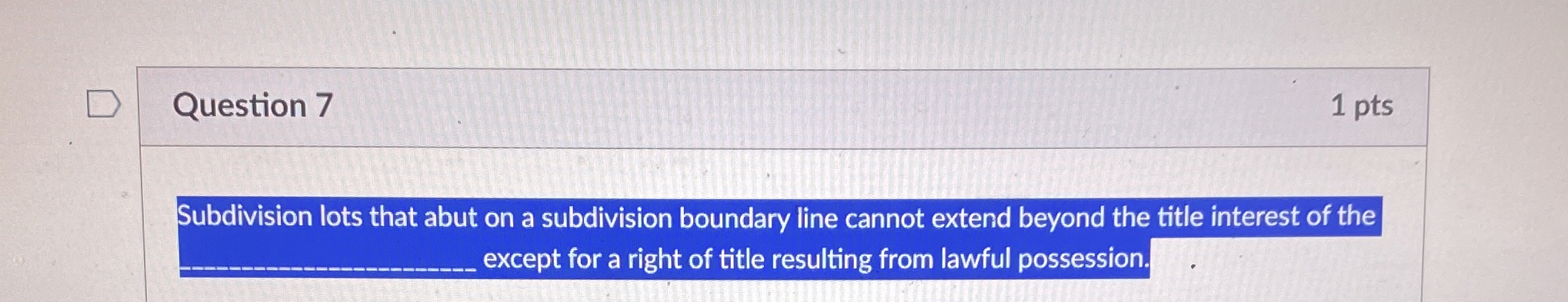 Solved Subdivision lots that abut on a subdivision boundary | Chegg.com