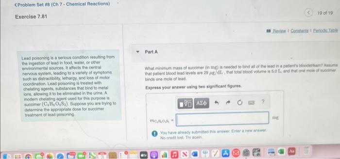 Solved 〈Problem Set 48 (Ch 7-Chemical Reactions) Exercise | Chegg.com