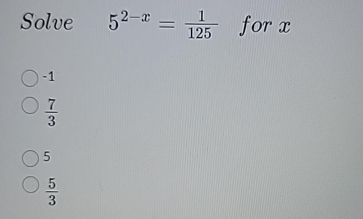 Solved Solve ,52-x=1125, ﻿for x-173553 | Chegg.com