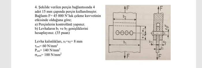 Solved In the rivet connection given in the figure,4 pieces | Chegg.com