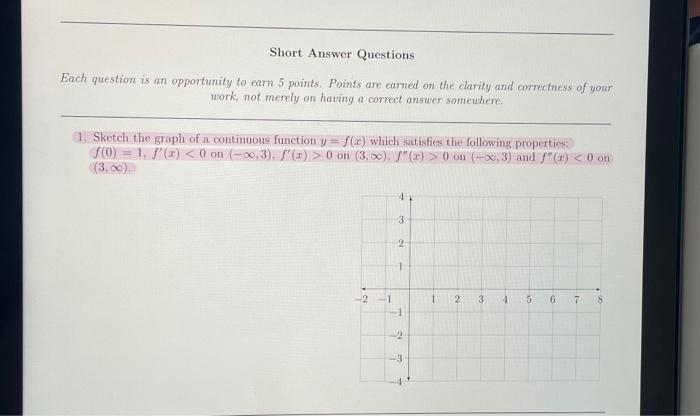 Solved Each question is an opporturity to earn 5 points. | Chegg.com