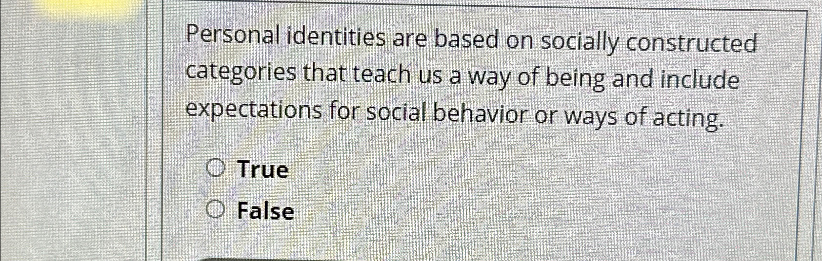 Solved Personal identities are based on socially constructed | Chegg.com