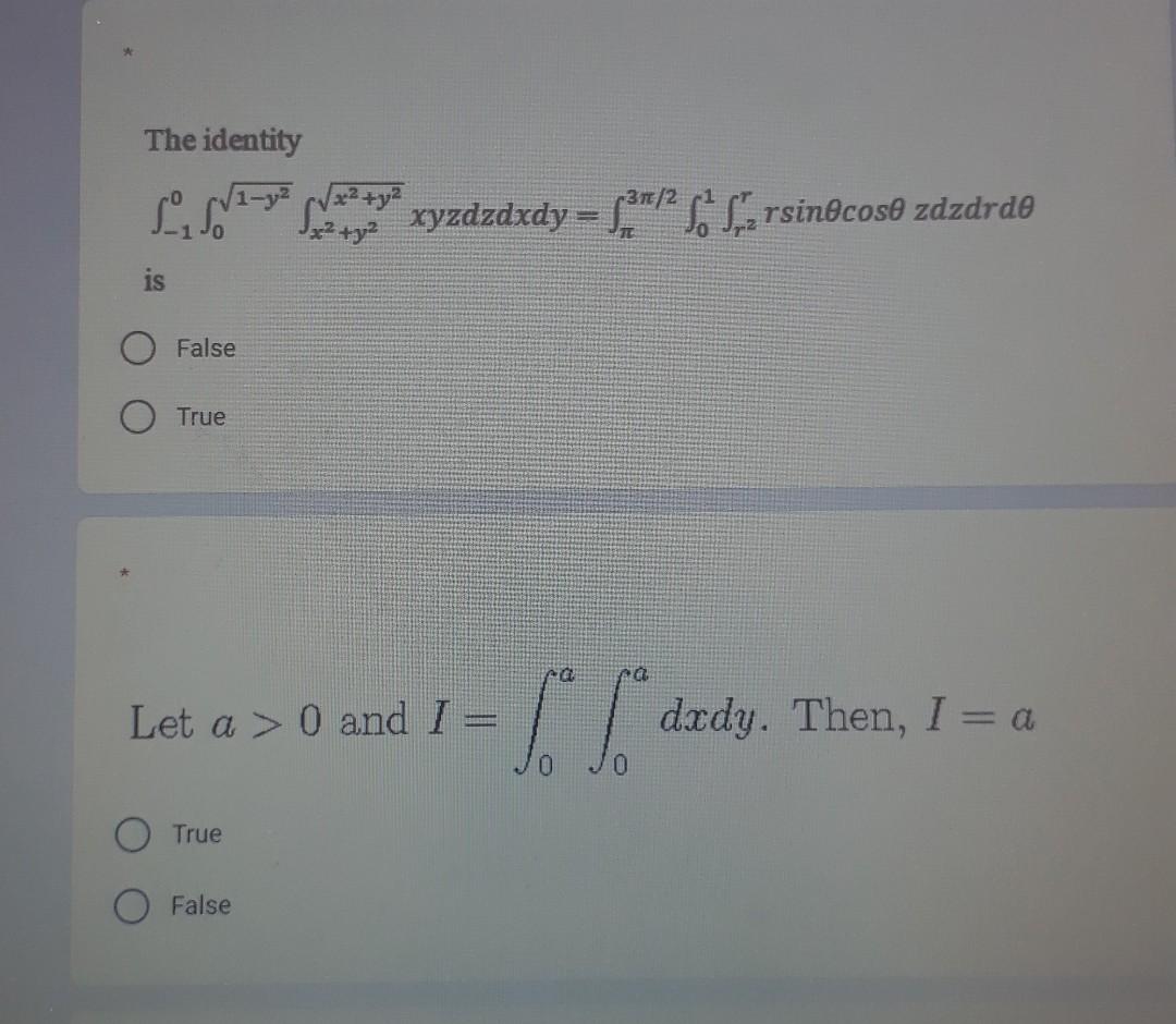Solved The identity L, "Iya pa ty +ya xyzdzdxdy = $"? So | Chegg.com