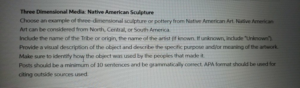 Solved Three Dimensional Media: Native American Sculpture | Chegg.com