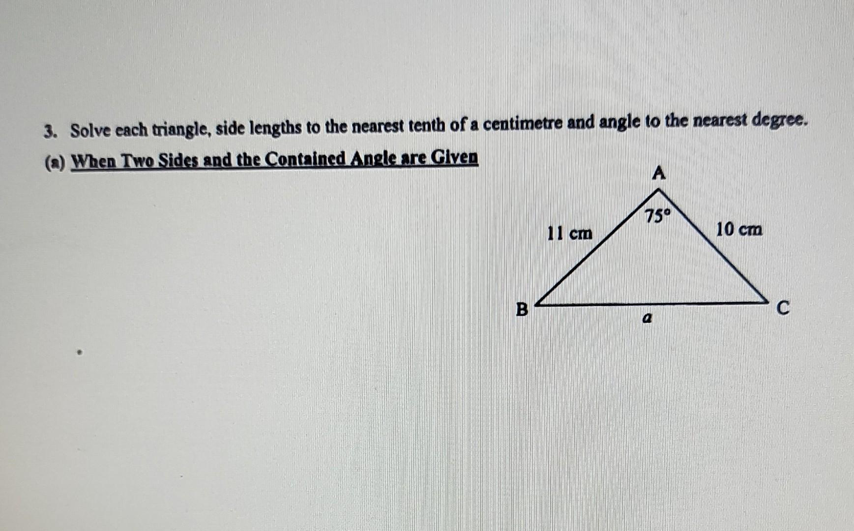 Solved AChor/MBF3C Name: Date: Worksheet 1-6: The Cosine Law | Chegg.com