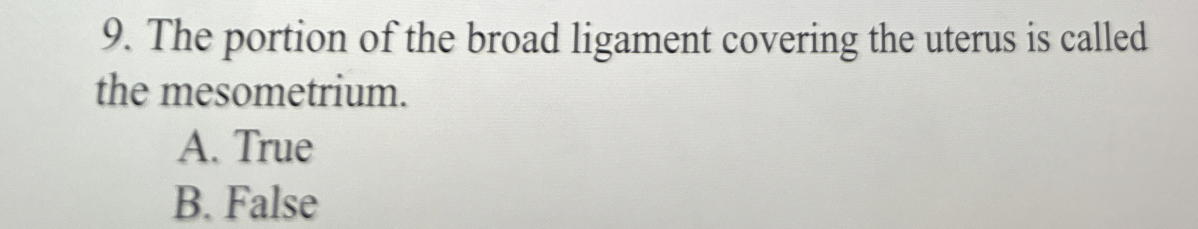 Solved The portion of the broad ligament covering the uterus | Chegg.com