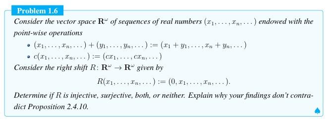 Solved Consider the vector space Rω of sequences of real | Chegg.com