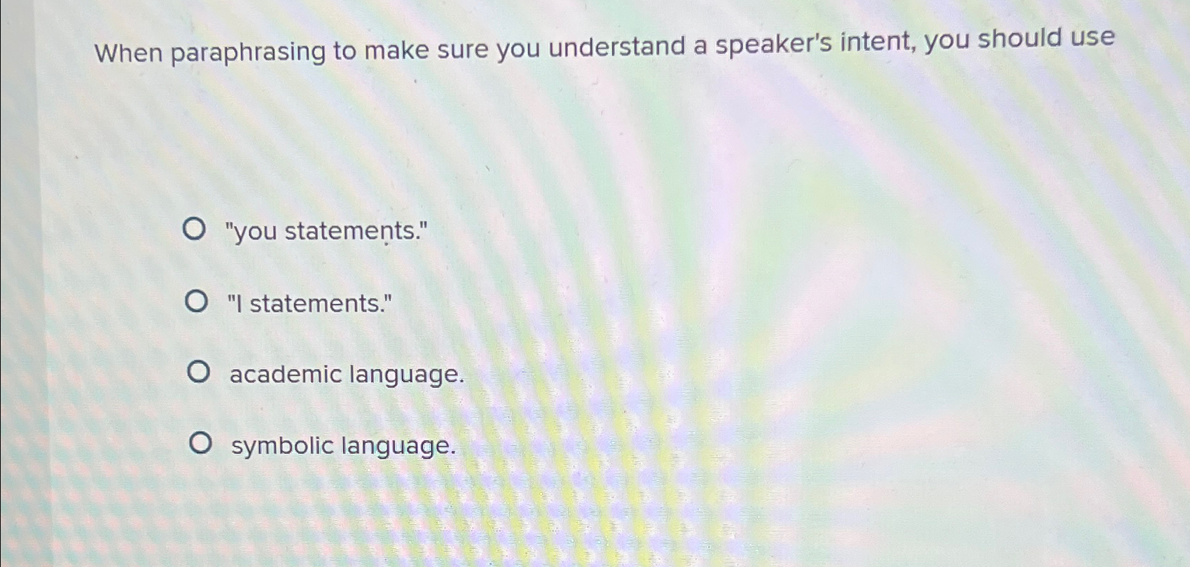 Solved When paraphrasing to make sure you understand a | Chegg.com