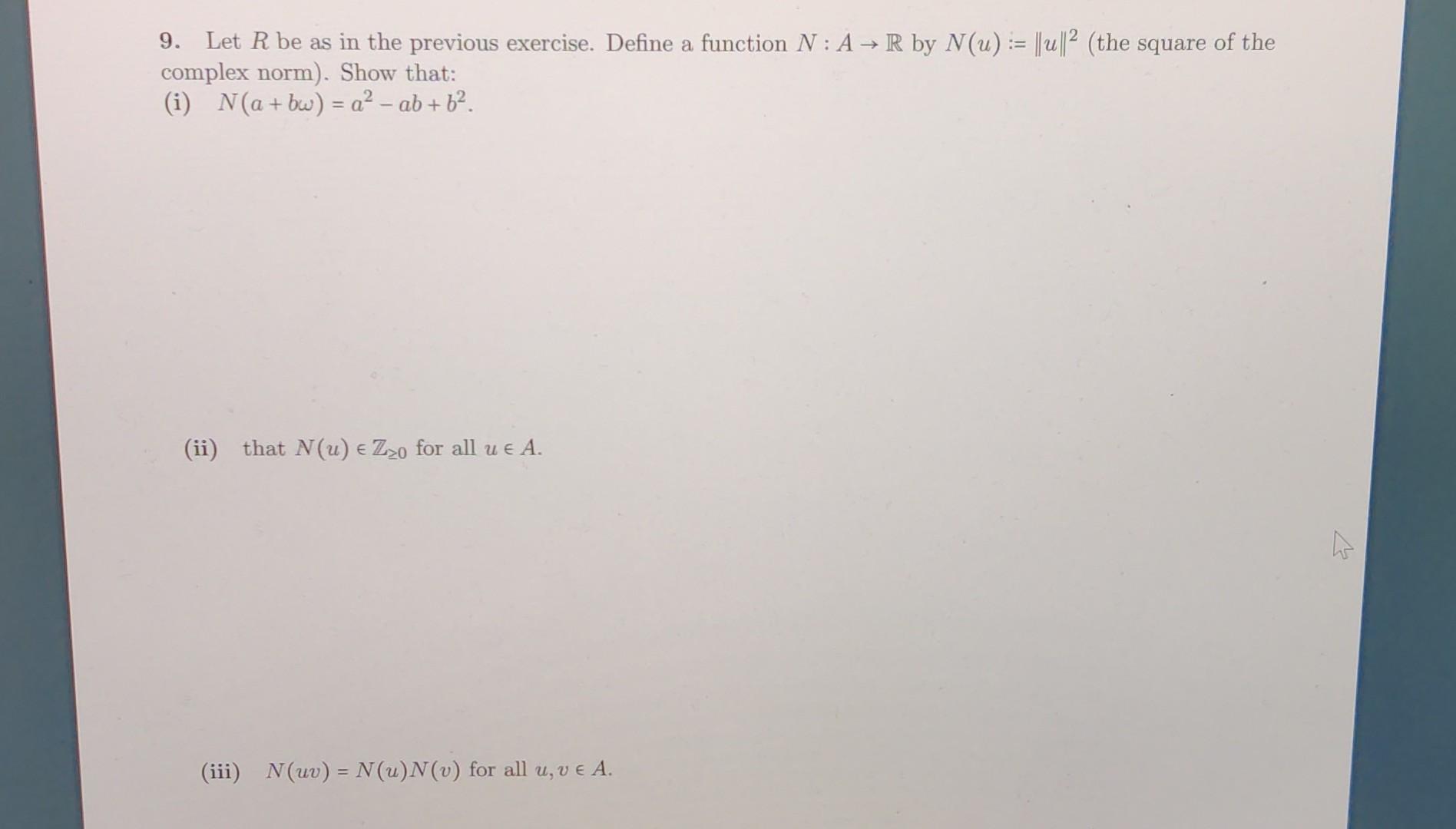 Solved 9. Let R be as in the previous exercise. Define a | Chegg.com