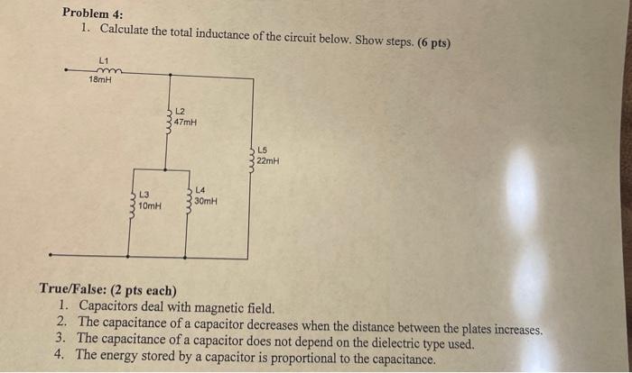 Solved Problem 3: For the circuit below: 1. Calculate the | Chegg.com