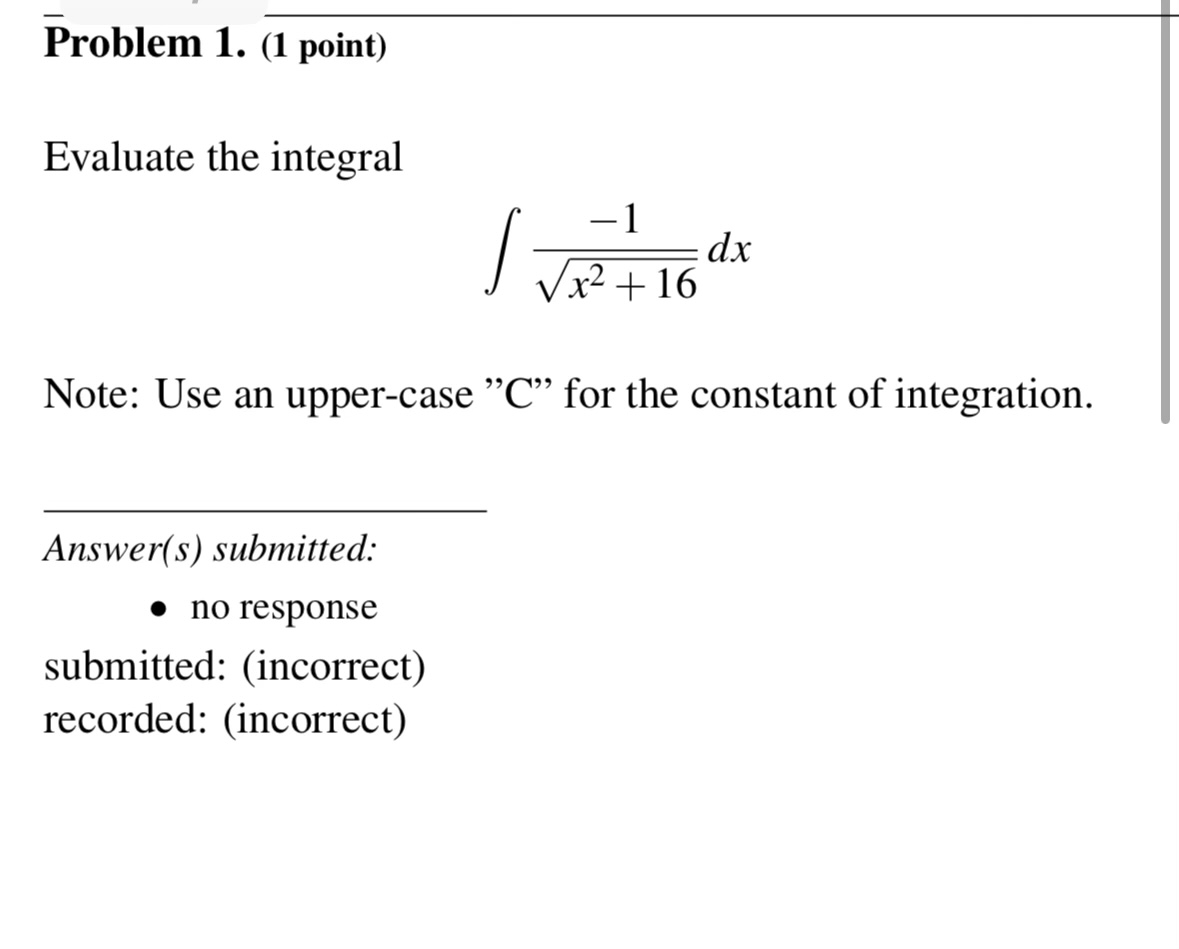 Solved ?bar ( Problem 1. (1 point) )Evaluate the | Chegg.com Solved ?bar ( Problem 1. (1 point) )Evaluate the | Chegg.com
