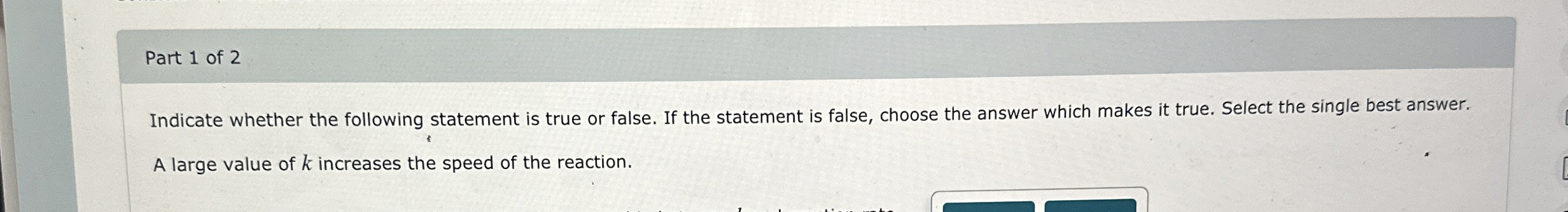 Solved Part 1 ﻿of 2Indicate whether the following statement | Chegg.com