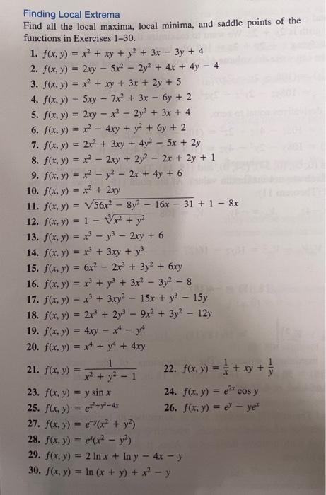 Solved Finding Local Extrema Find all the local maxima, | Chegg.com
