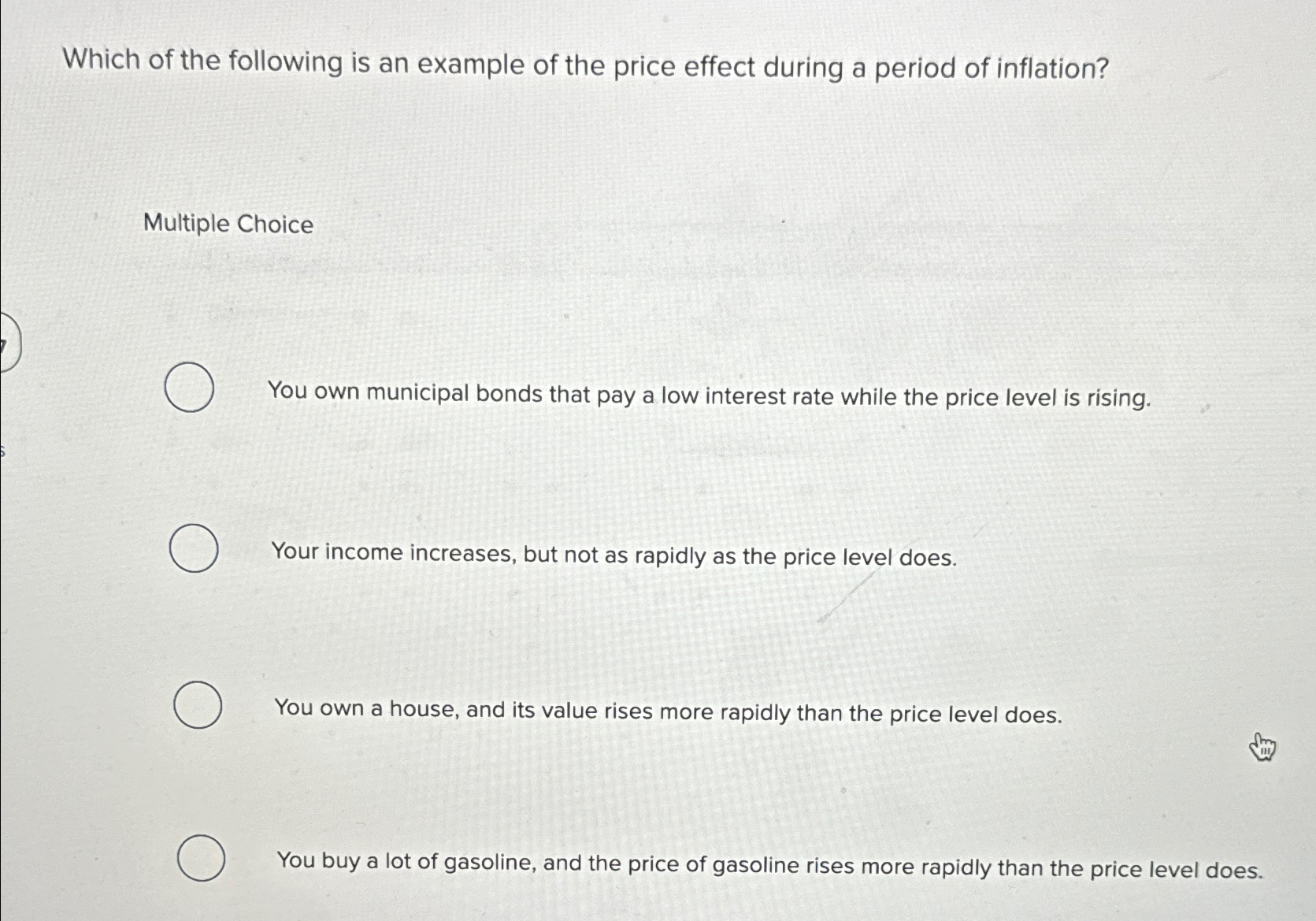 Solved Which of the following is an example of the price | Chegg.com