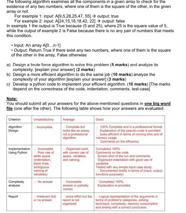 Solved The following algorithm examines all the components | Chegg.com