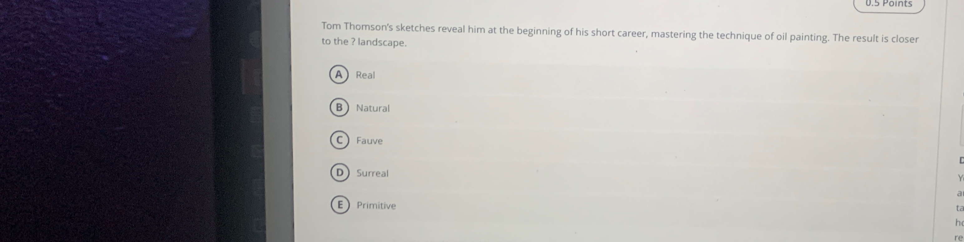 Solved Tom Thomson's sketches reveal him at the beginning of | Chegg.com