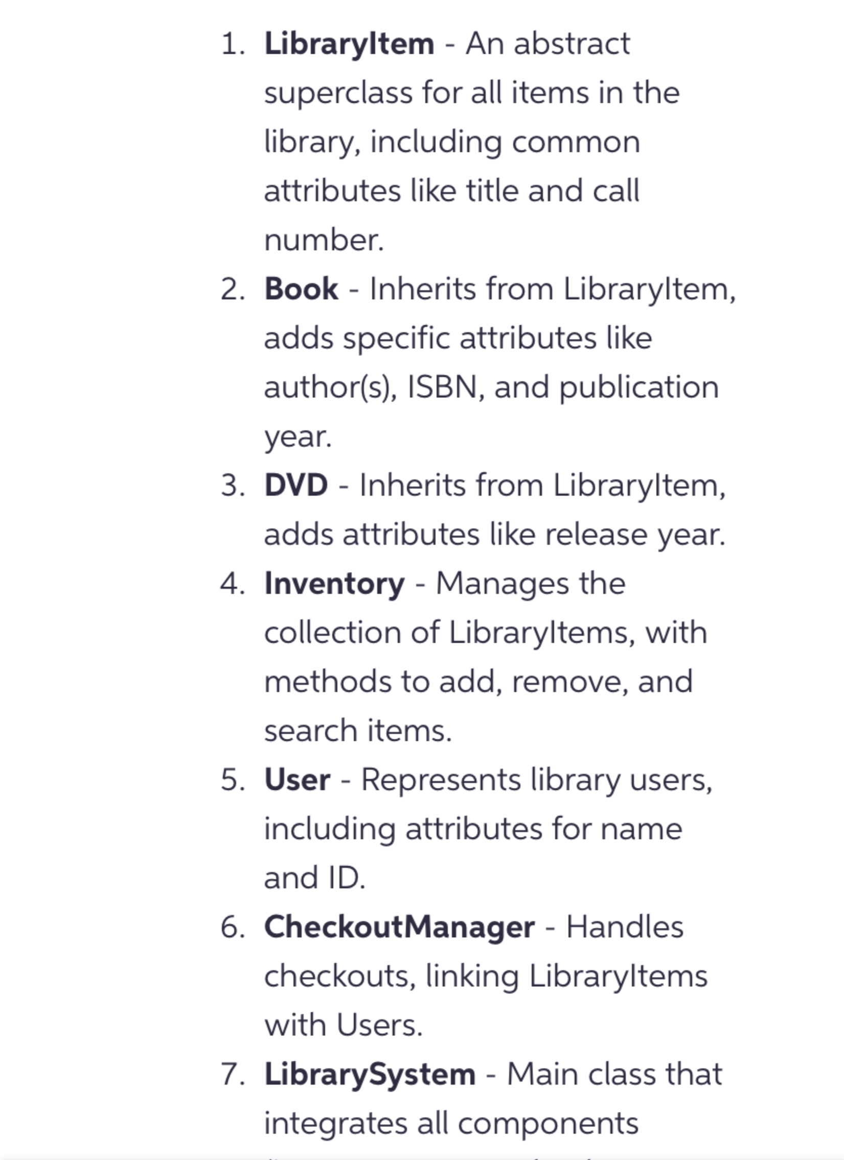 Solved Question- ﻿Create(draw) ﻿a UML class diagram for the | Chegg.com