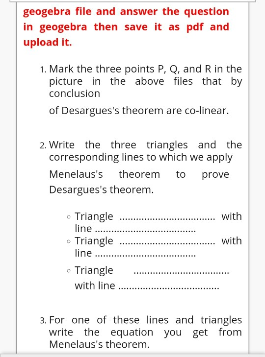geogebra file and answer the question in geogebra | Chegg.com