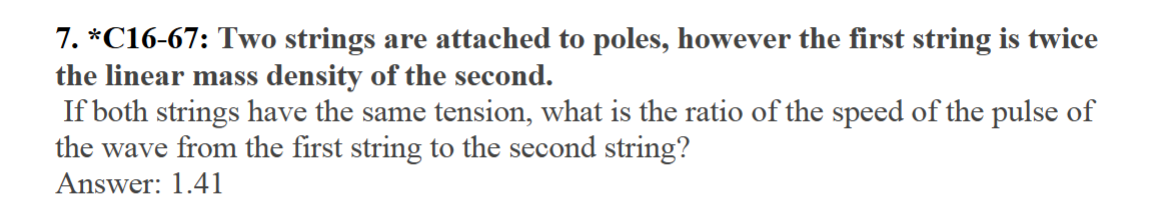 Solved 7. *C16-67: Two strings are attached to poles, | Chegg.com
