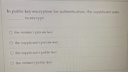 Solved In public key encryption for authentication, the | Chegg.com
