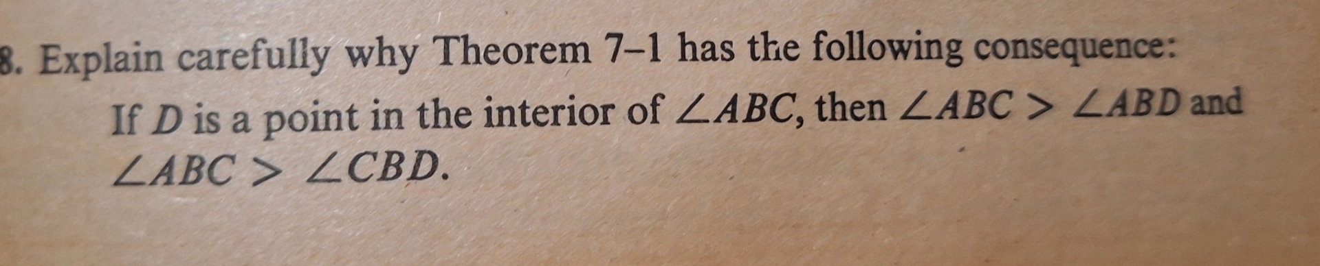 Explain carefully why Theorem 7-1 ﻿has the following | Chegg.com