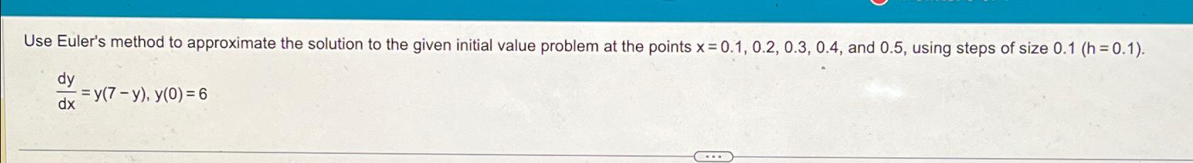 Solved Use Euler's method to approximate the solution to the | Chegg.com