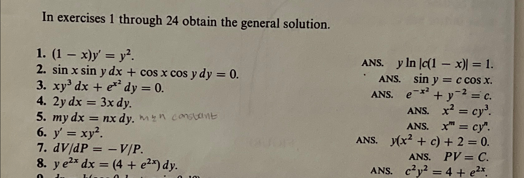 Solved In exercises 1 ﻿through 24 ﻿obtain the general | Chegg.com