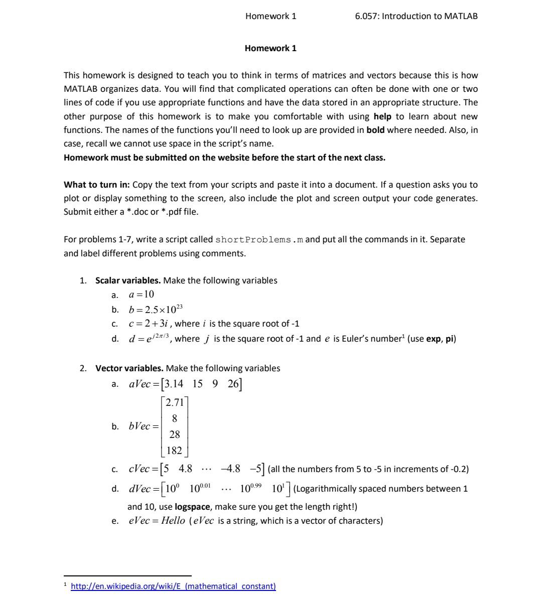 Solved Homework 1 This Homework Is Designed To Teach You To